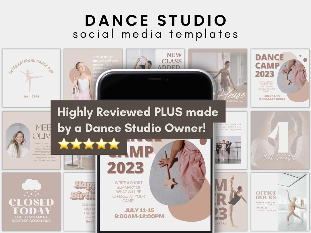 Dance Studio Social Media Templates: Canva Posts (digital Download) - Etsy
