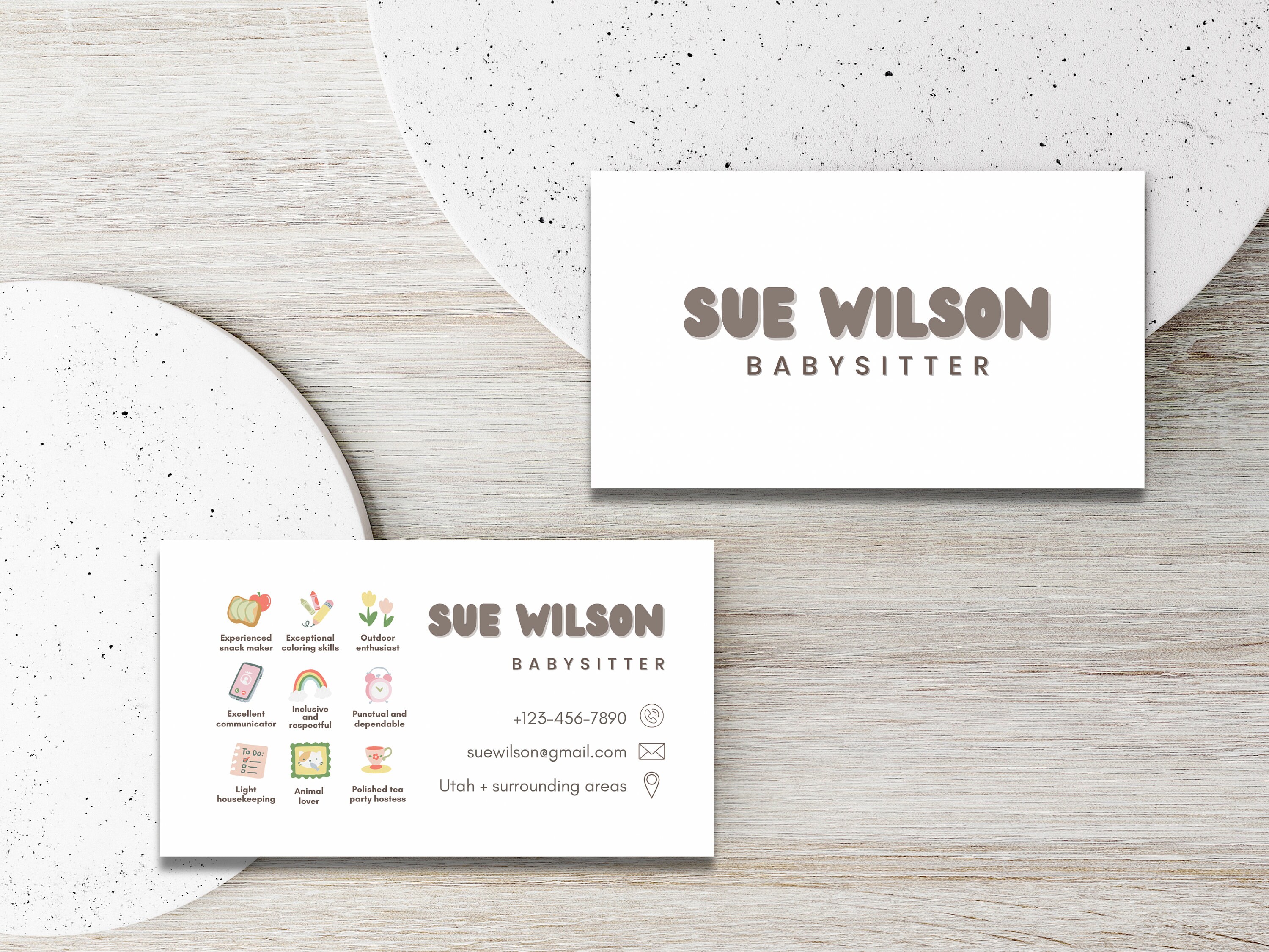 Babysitter Business Card Canva Template | Nanny Business Card ...