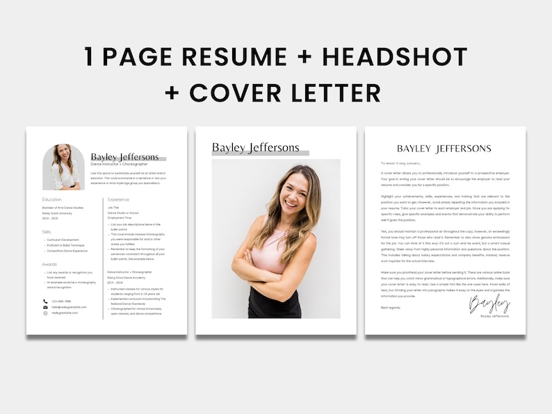 Dance Teacher Resume Template: Modern Minimalist Design (canva) - Etsy