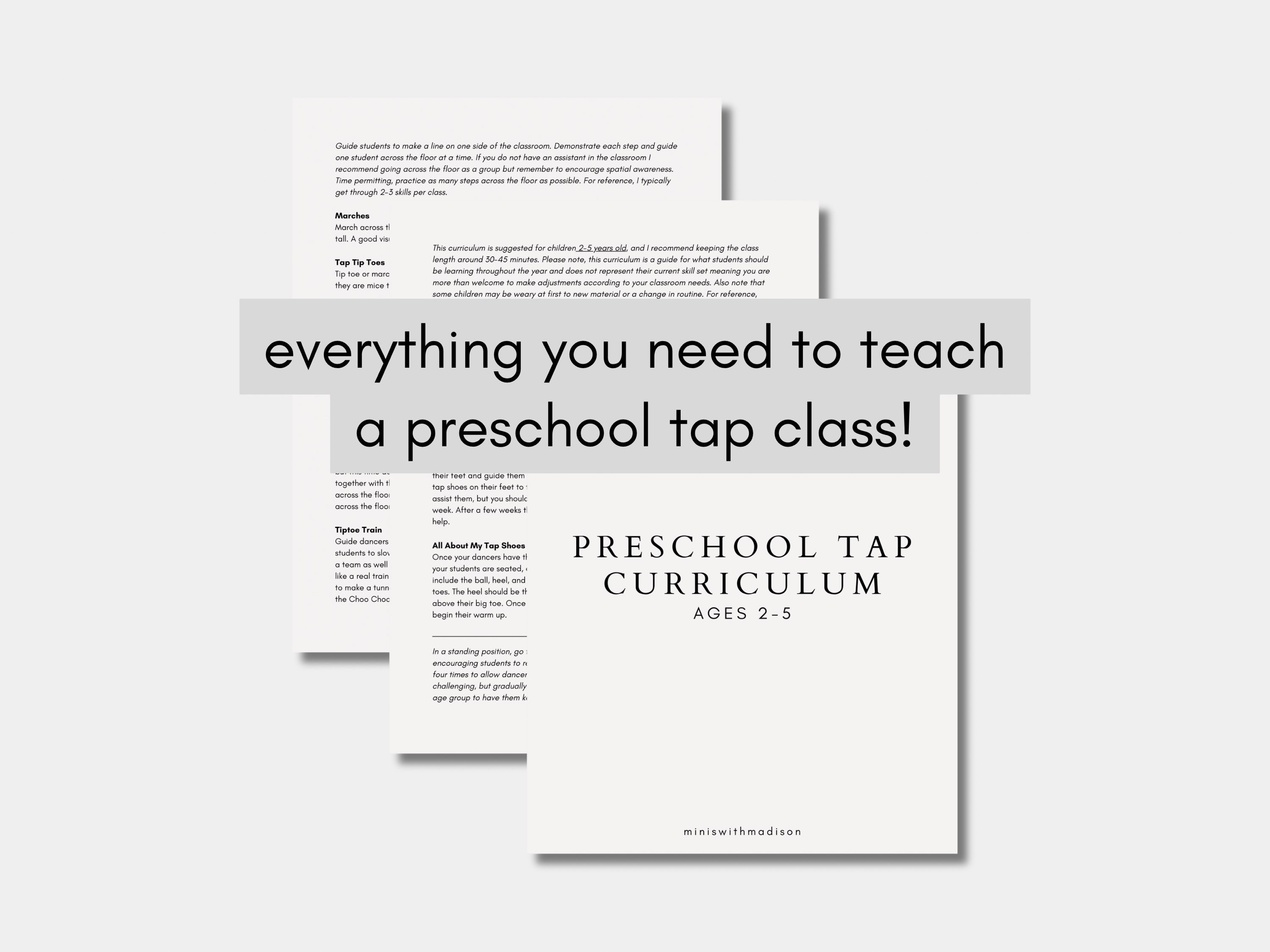 Preschool Tap Class Lesson Plan: Dance Curriculum (PDF) - Etsy