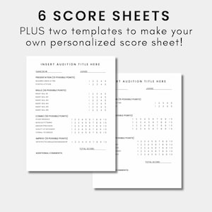 Dance Audition Score Sheet: Editable Judge Template (digital Download ...