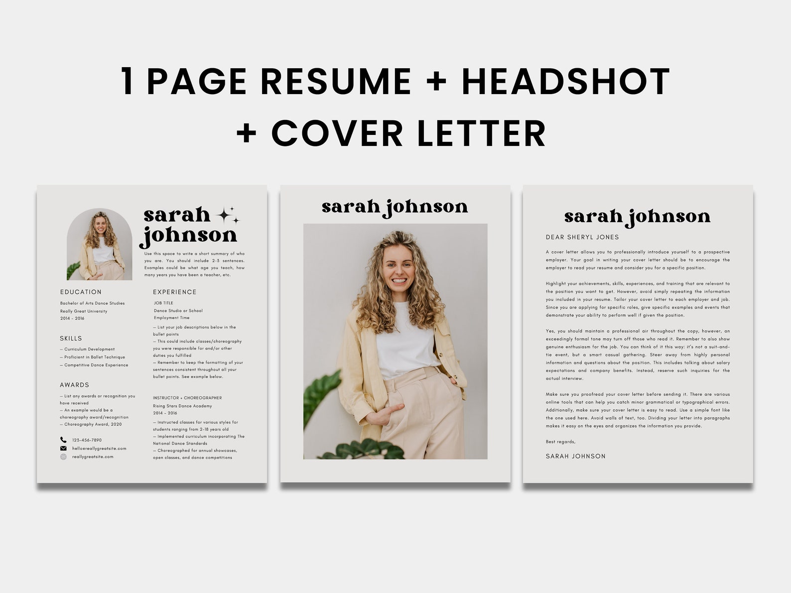 Dance Teacher Resume Template for Canva | Dance Instructor Resume ...