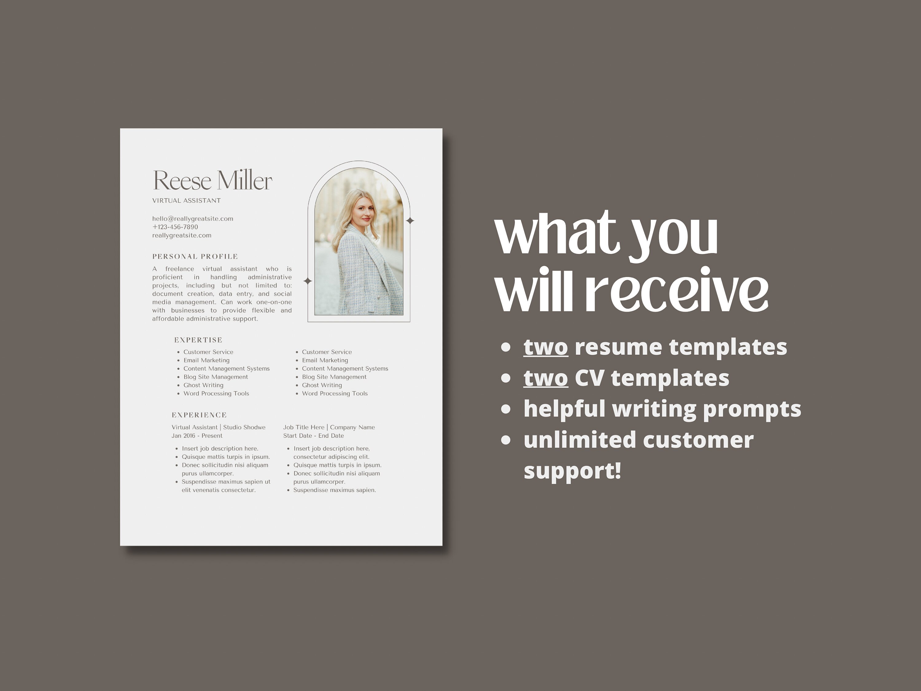 Modern Resume Template for Canva Cover Letter Template - Etsy UK