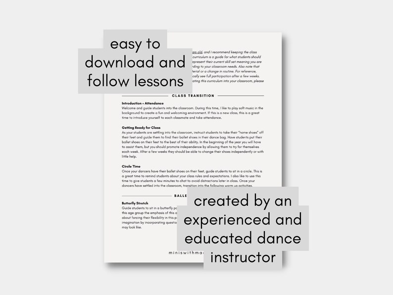 Preschool Ballet Class Lesson Plan | Dance Class Curriculum | How to ...