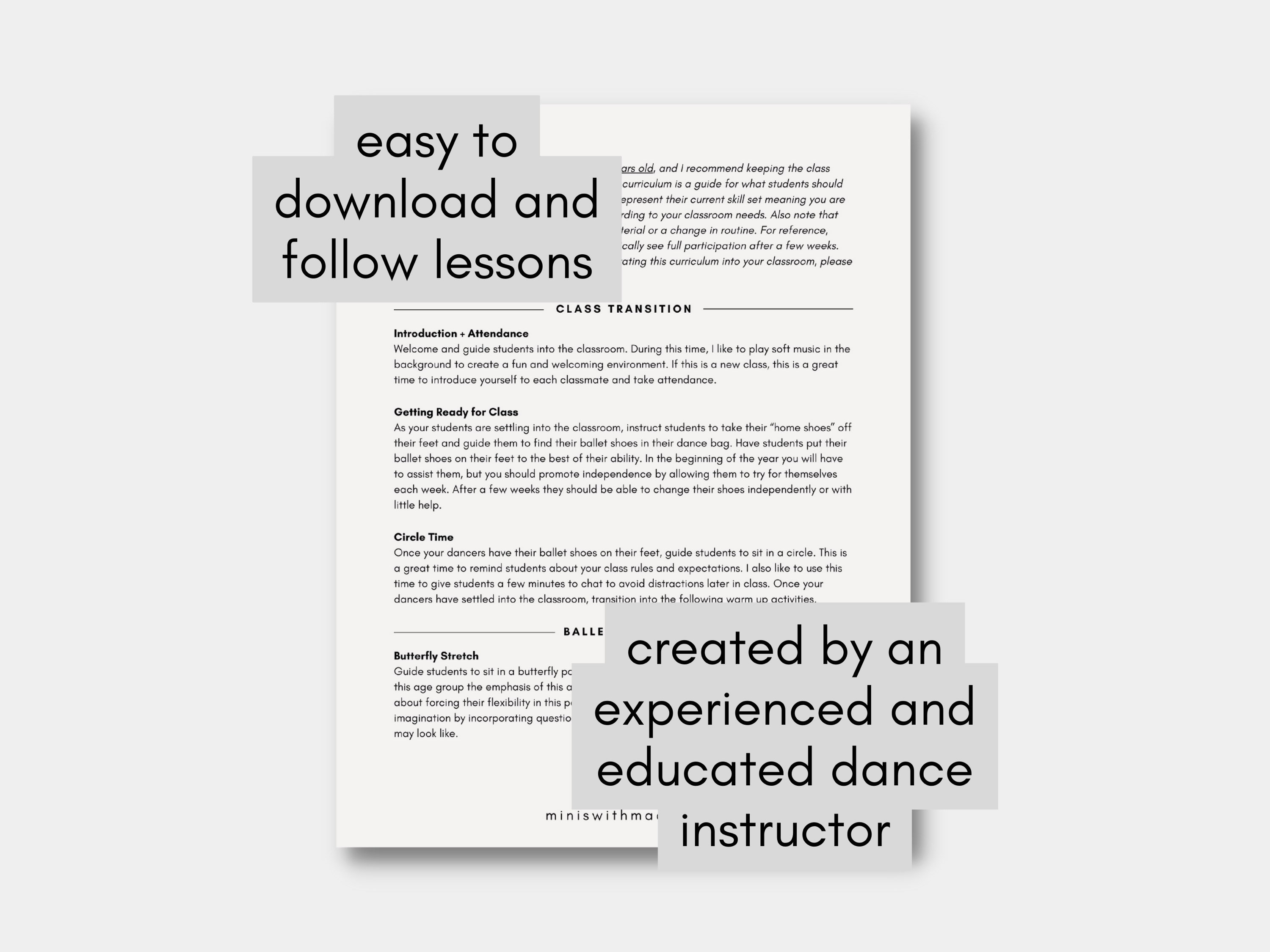 Preschool Ballet Curriculum: Dance Lesson Plan (PDF Download) - Etsy