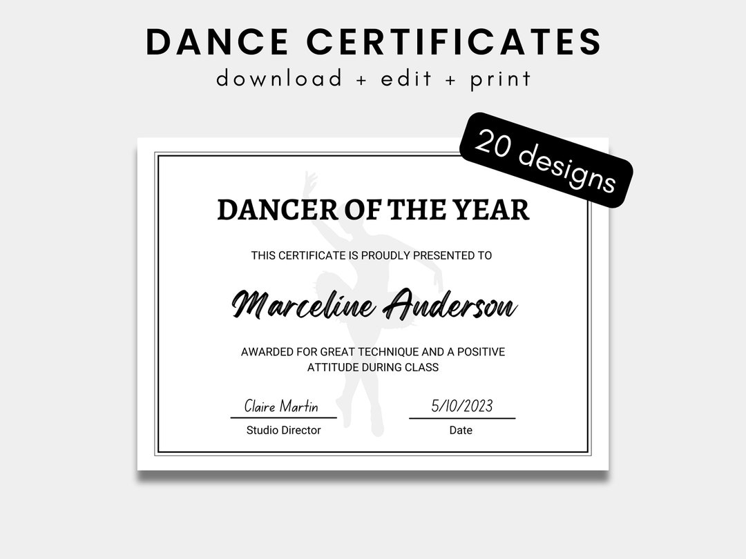 Dance Award Certificates Bundle | Dance Team Certificates | Certificate ...