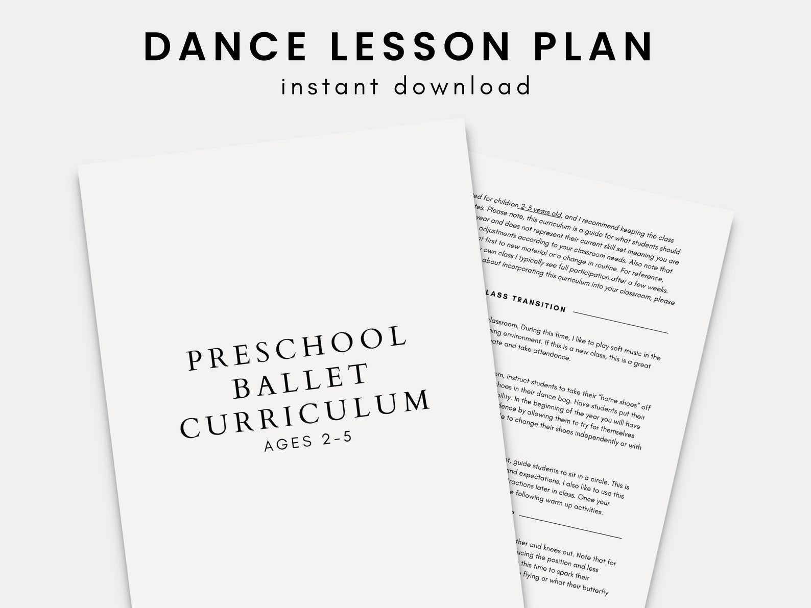 Preschool Ballet Class Lesson Plan | Dance Class Curriculum | How to ...
