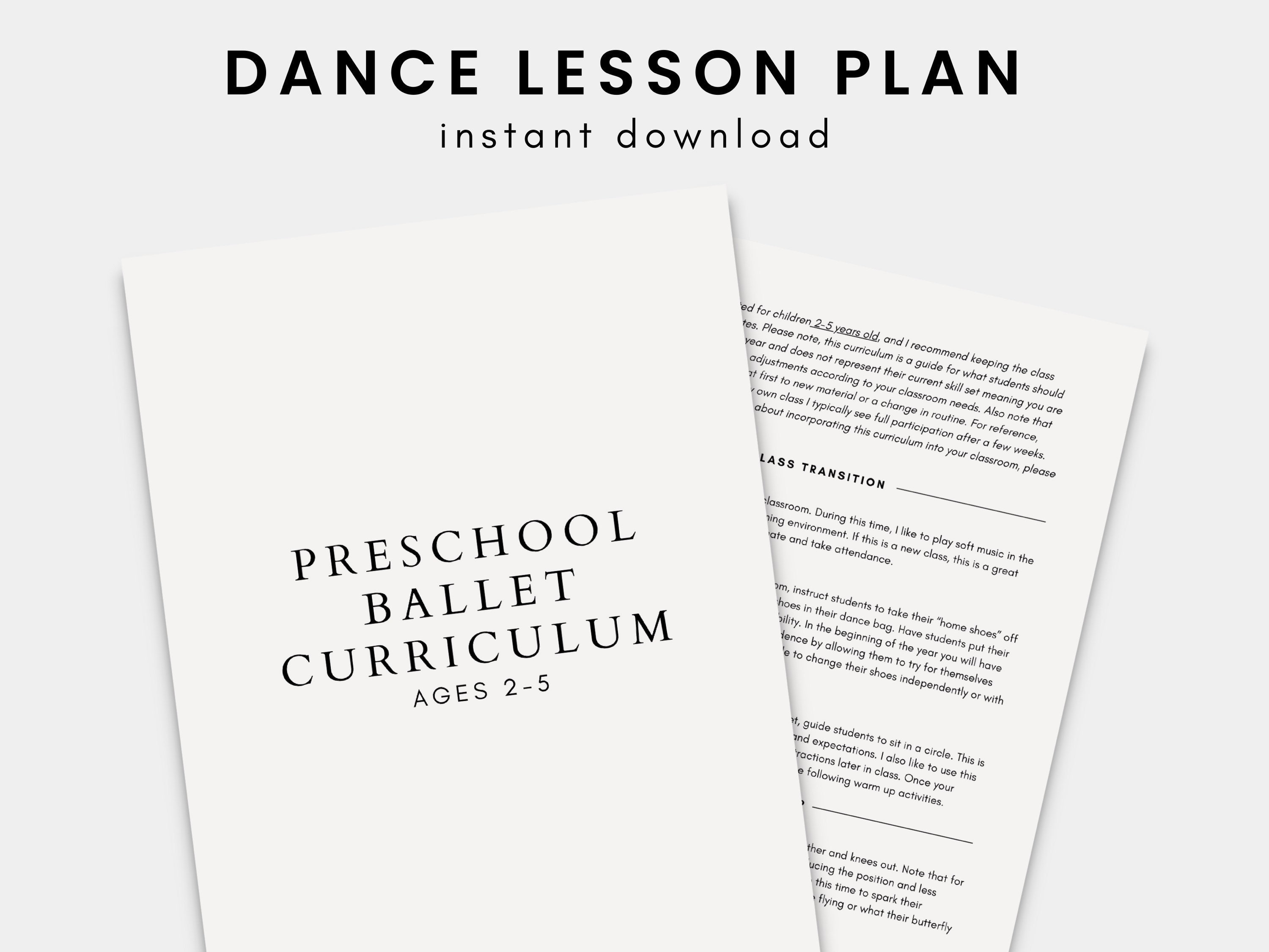 Preschool Ballet Class Lesson Plan | Dance Class Curriculum | How to ...