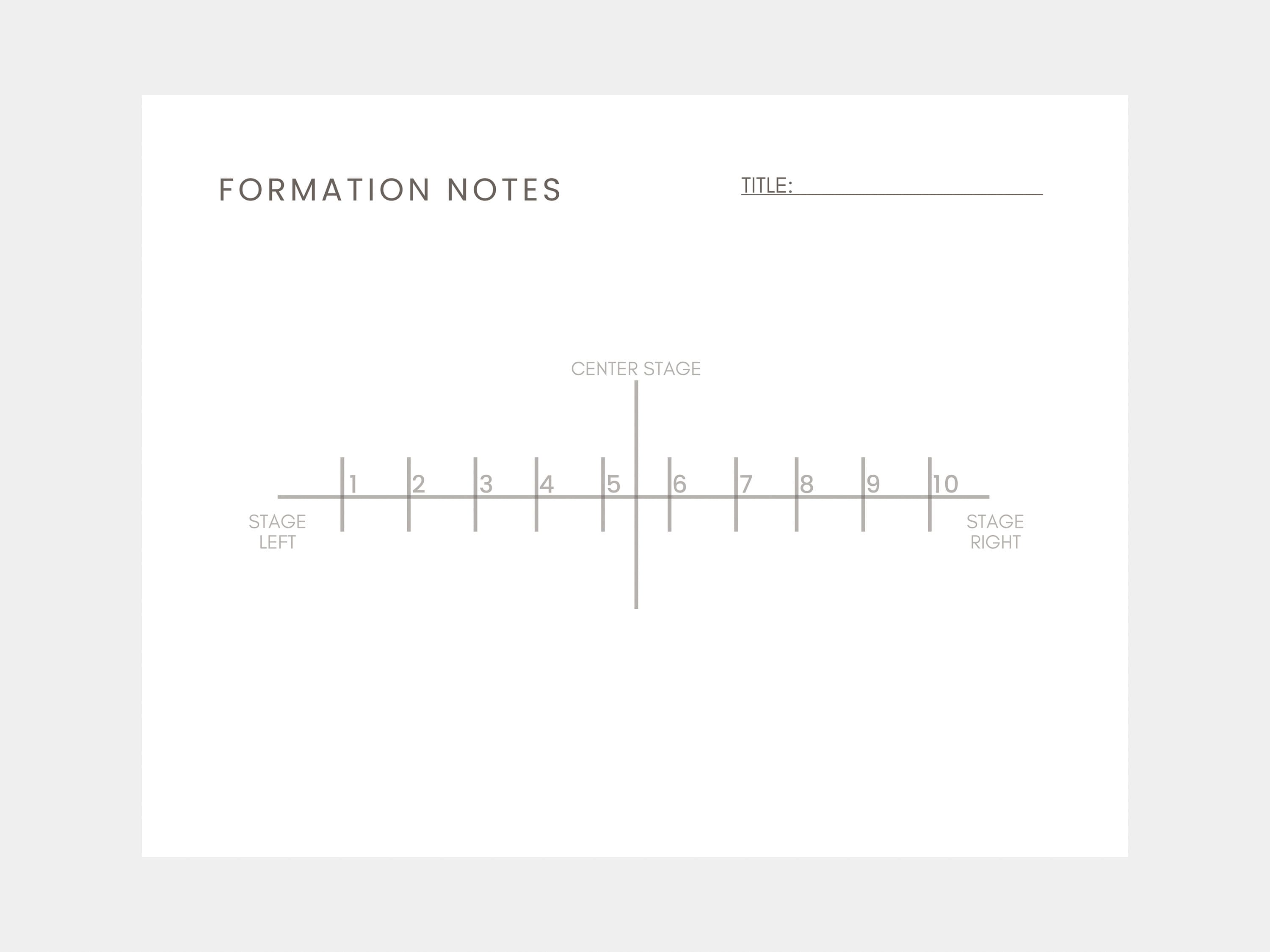 Dance Formations Planning Printable Sheets | Dance Choreography ...