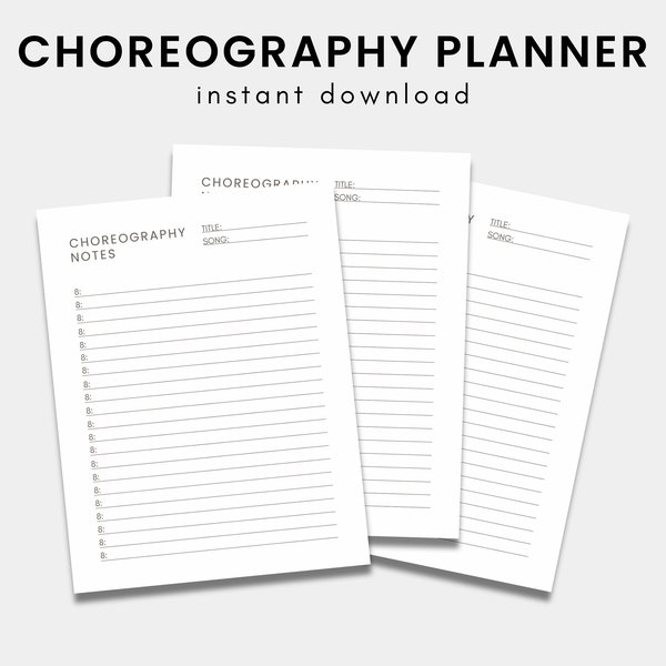 Printable Dance Coach Planner - Etsy