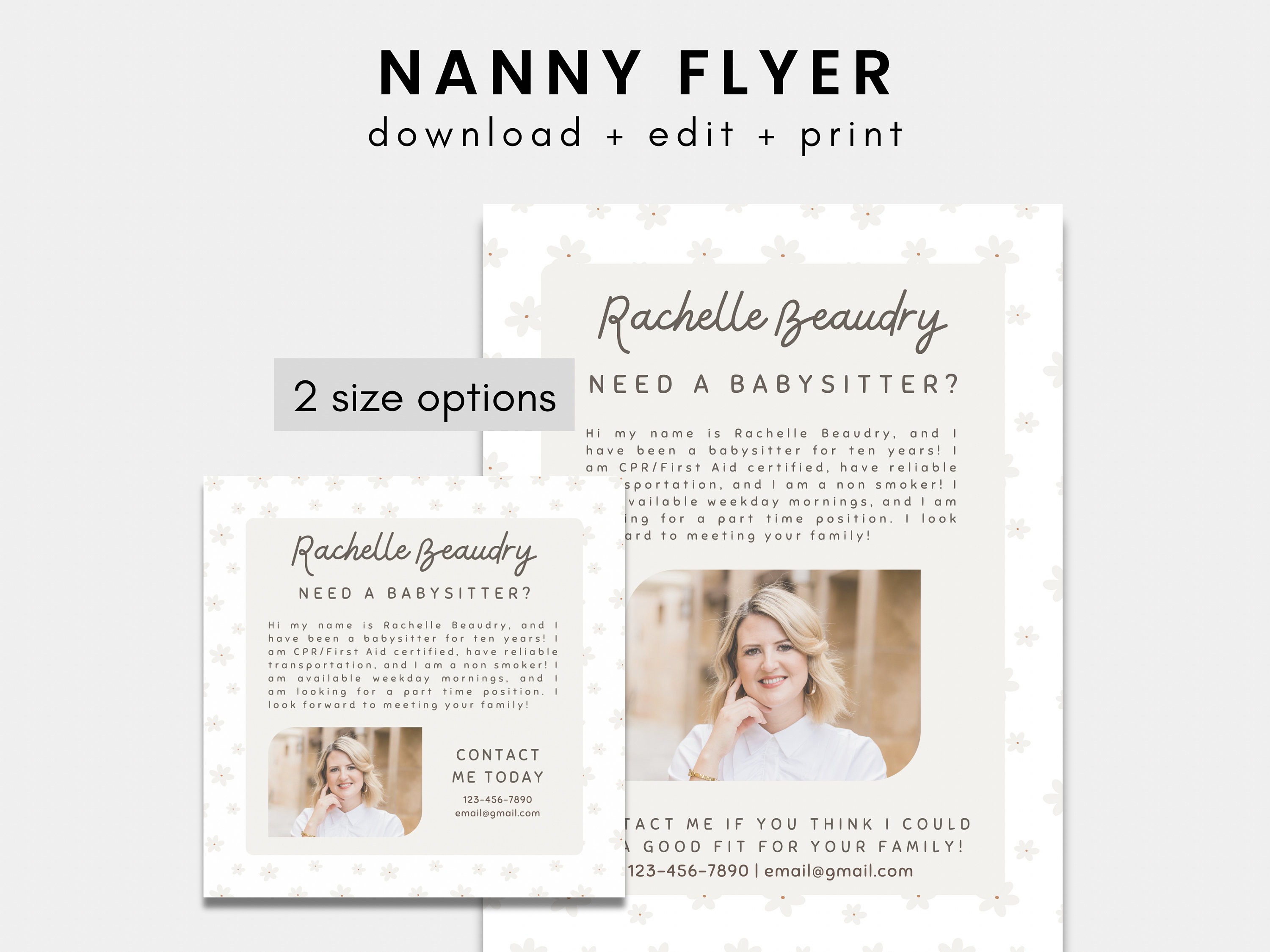 Babysitter Flyer Canva Template | Editable Nanny Flyer | Childcare Flyer | Daycare Marketing ...