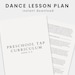 Preschool Tap Class Lesson Plan: Dance Curriculum (PDF) - Etsy
