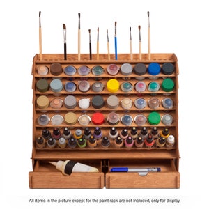 Warhammer Paint Rack Organizer With 65 Holes of 2 Sizes for Miniature ...