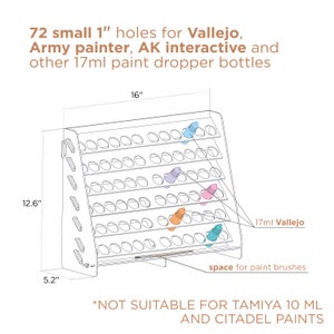 Warhammer Vallejo Paint Rack Organizer With 72 Holes for Miniature ...