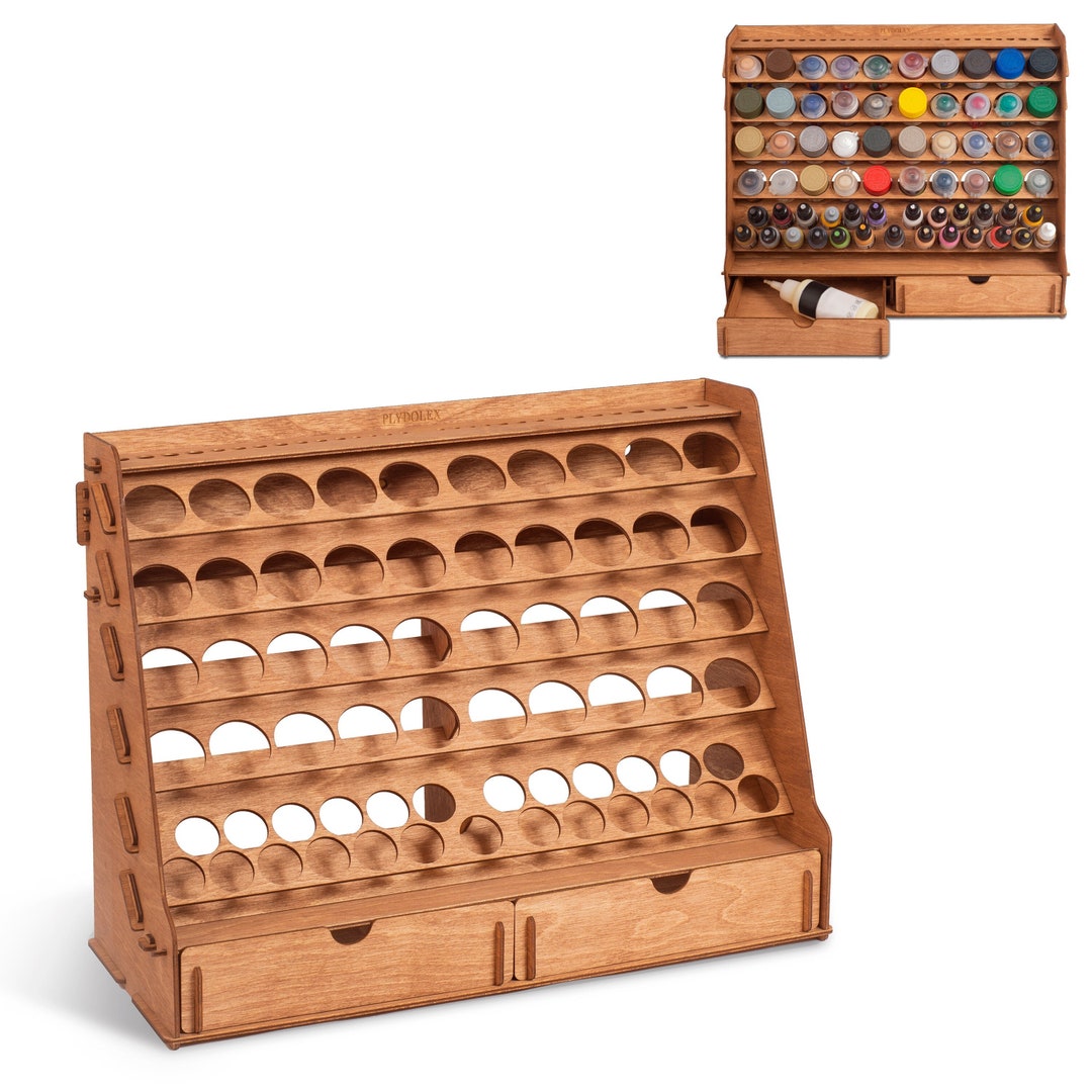 Warhammer Paint Rack Organizer With 65 Holes of 2 Sizes for Miniature ...