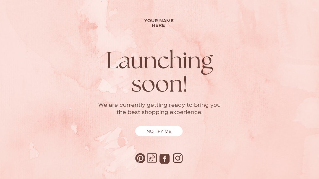 Launching Soon Customizable Graphic for Your Website Easy to Brand - Etsy