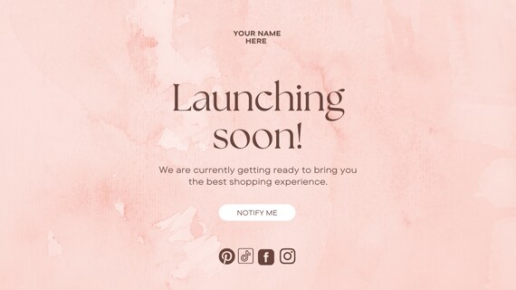 Launching Soon Customizable Graphic for Your Website Easy - Etsy