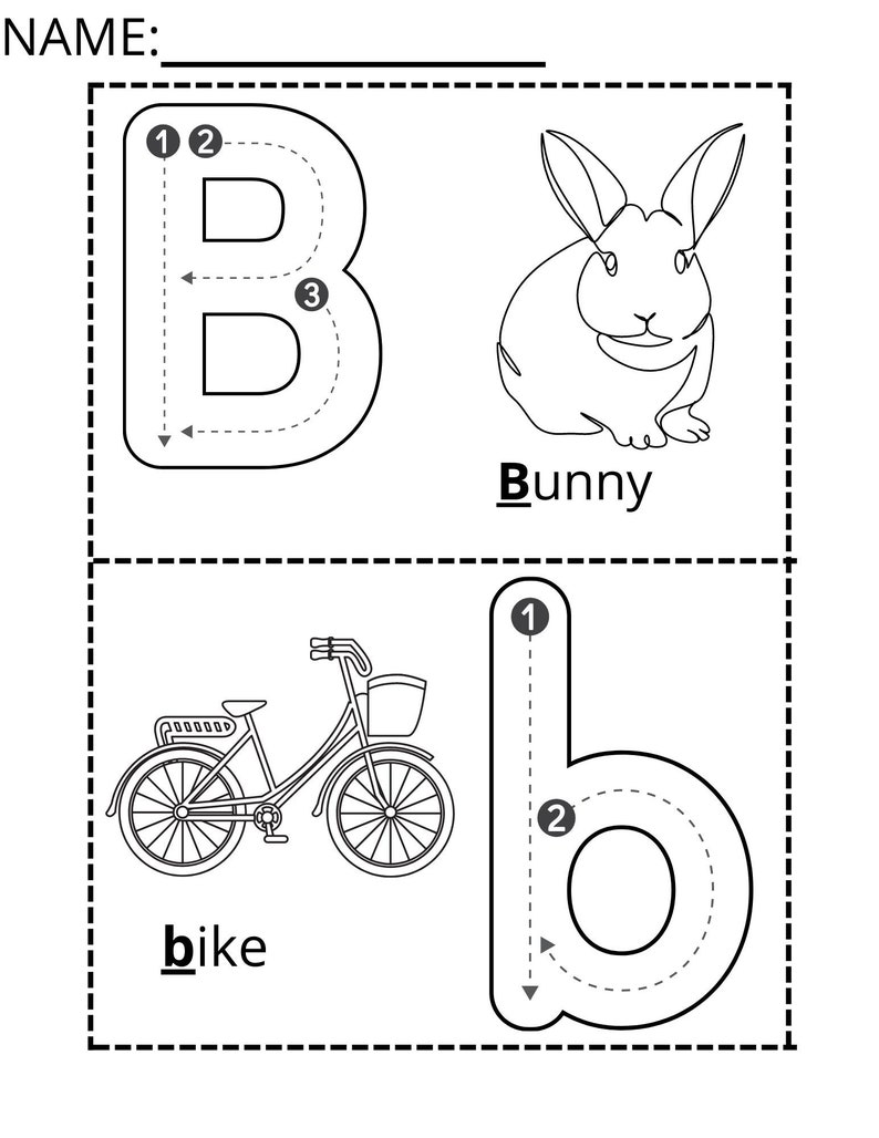Preschool Printable A-Z Tracing and Coloring Worksheets 26 Pages - Etsy