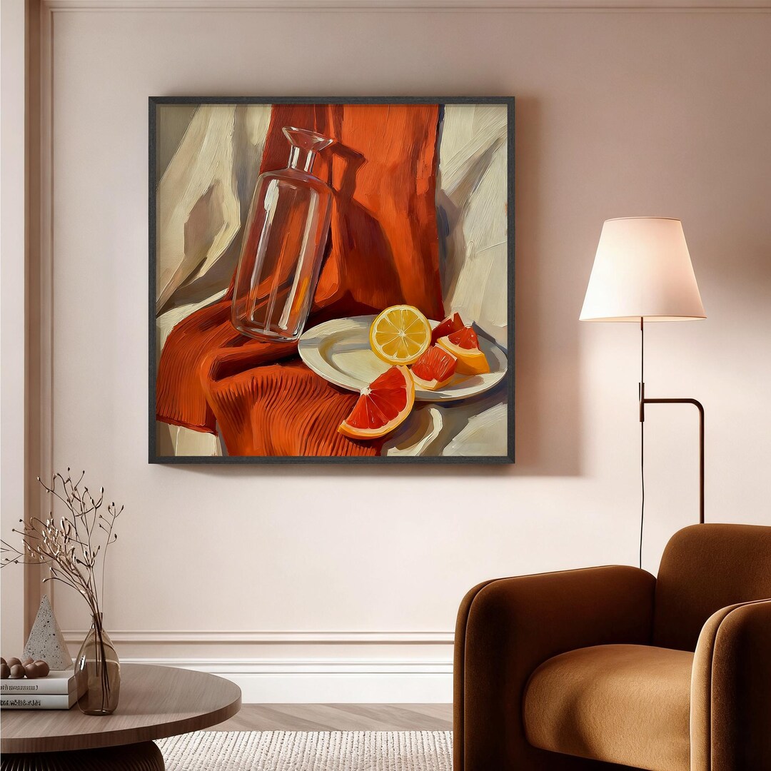 Hand-painted Still Life Oil Painting – Orange & Fruit Wall Art - Etsy