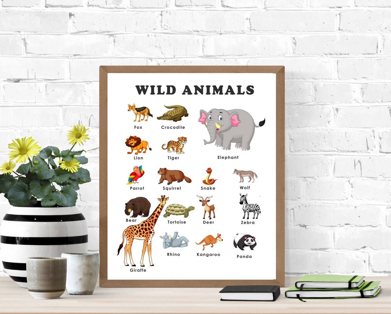 Wild Animals Printable Set, Learning Resource, Wall Print, School ...
