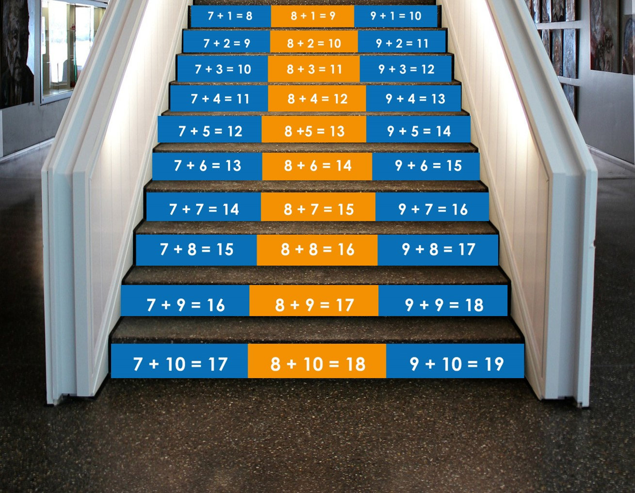 Math School Decor , Math Facts Additions, Math Decals for Stairs ...