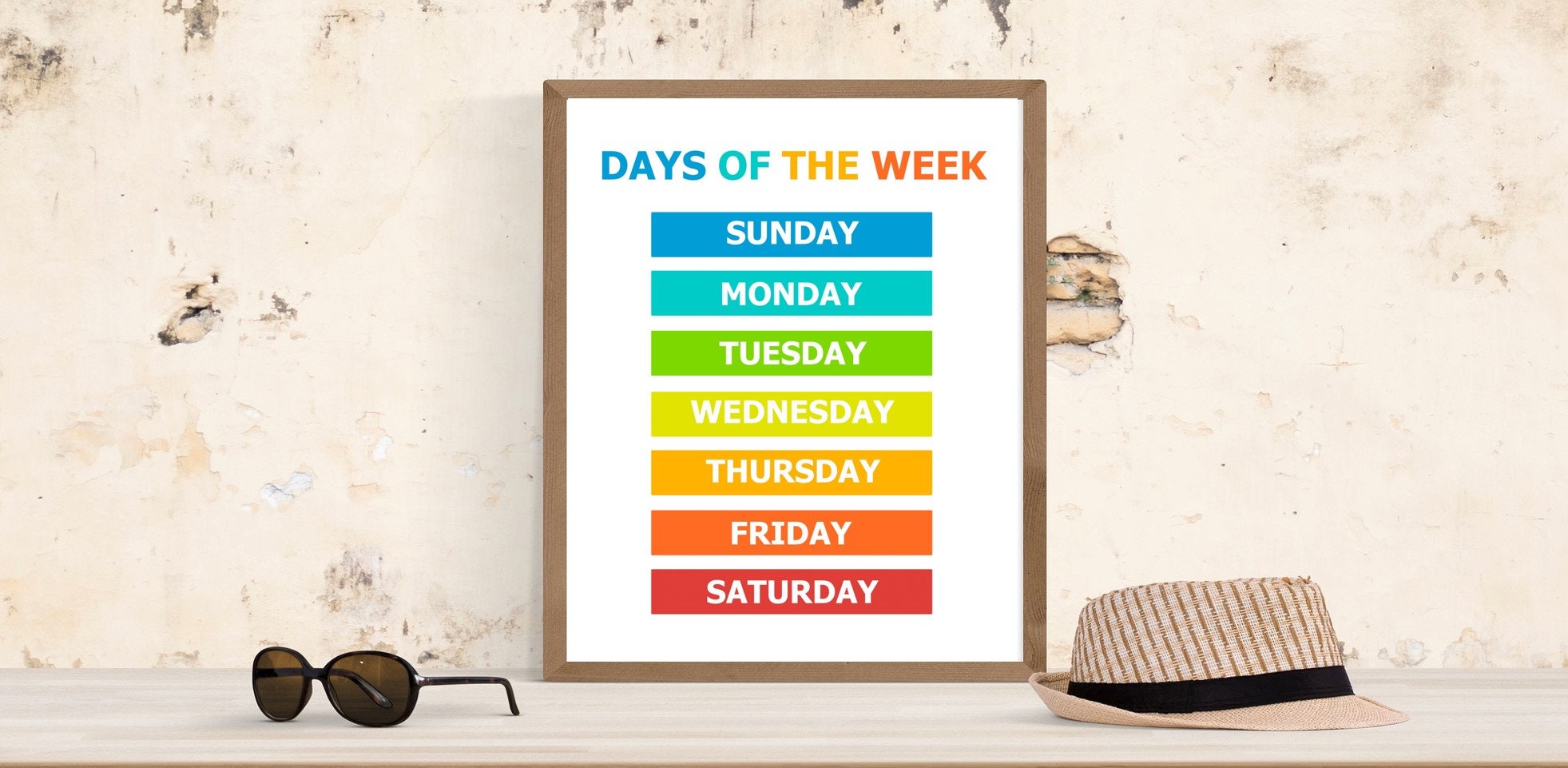 Education Poster Days of the Week Printable Homeschool Print Colorful ...