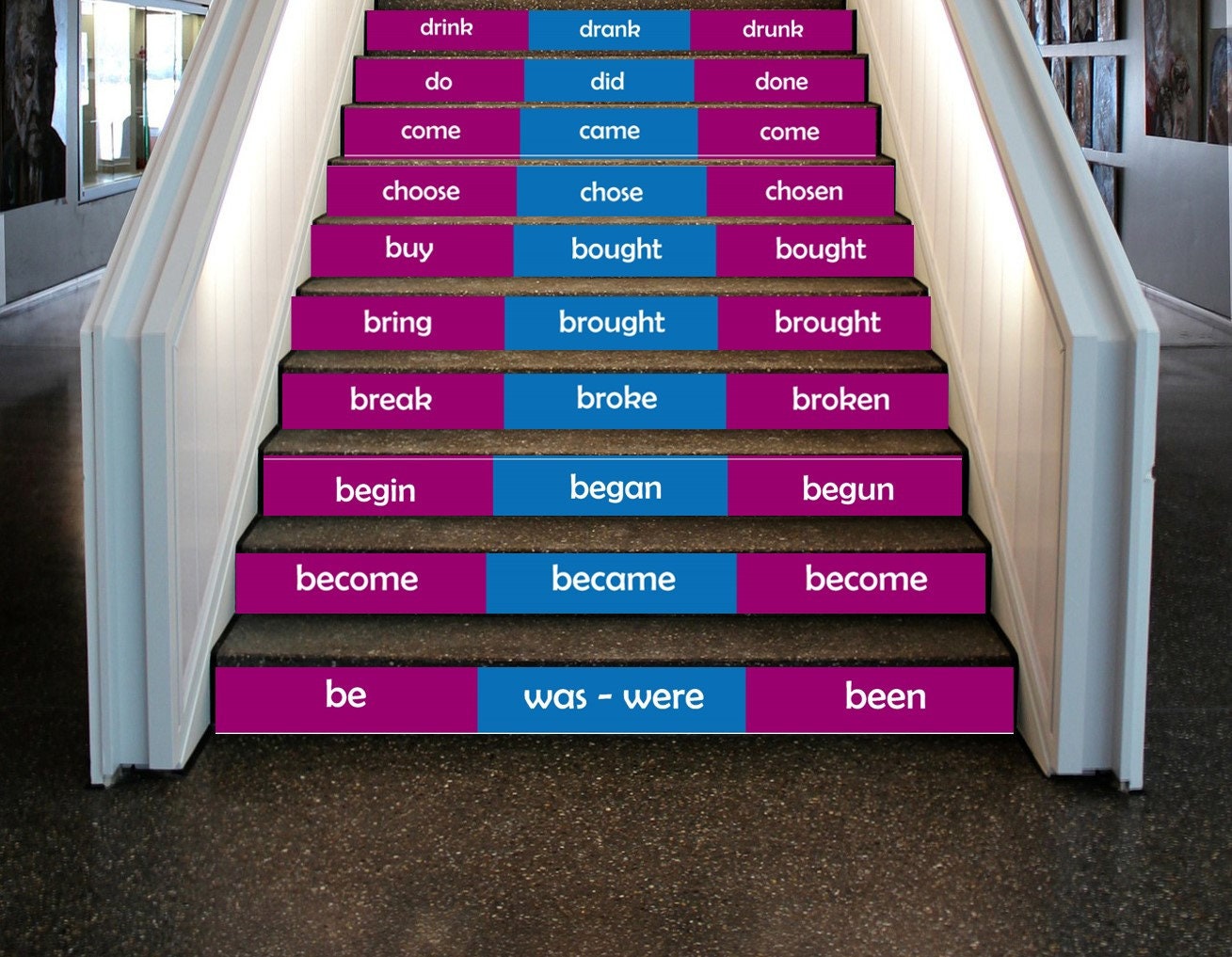 Irregular Verbs Stair Decals, School Decor, Grammar Stairs, Stickers ...