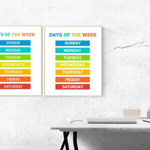 Education Poster - Days of the Week Printable - Homeschool - Print ...