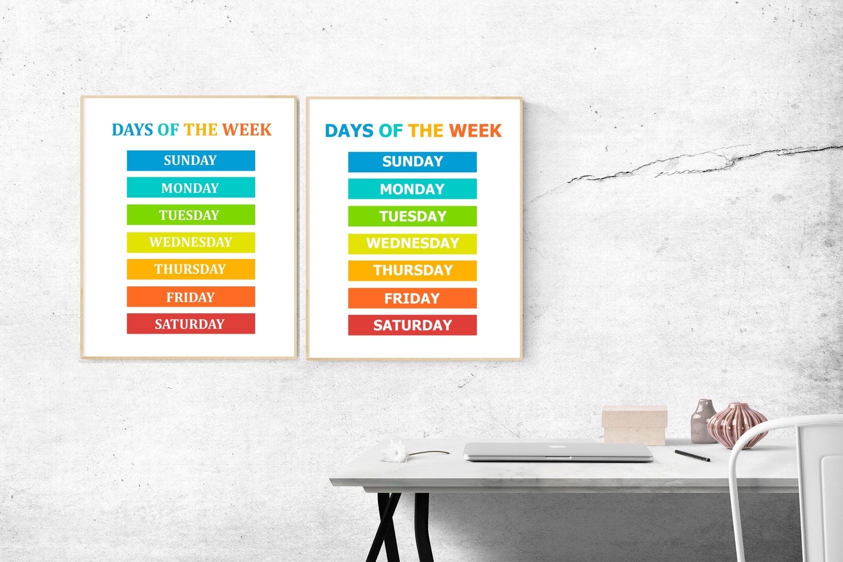 Education Poster Days of the Week Printable Homeschool Print Colorful ...