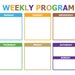 Colorful Printable Students Weekly Planner Kids Students Weekly Program ...