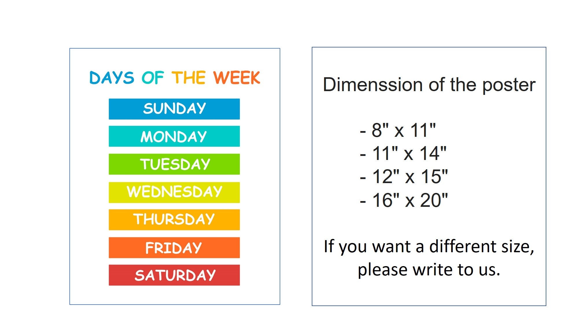 Education Poster - Months - Days - Numbers - ABC Alphabets - Colors ...