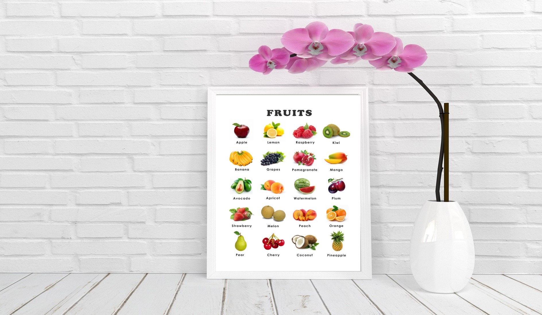 Fruit and Vegetables Printable Set, Learning Resource, Wall Print ...