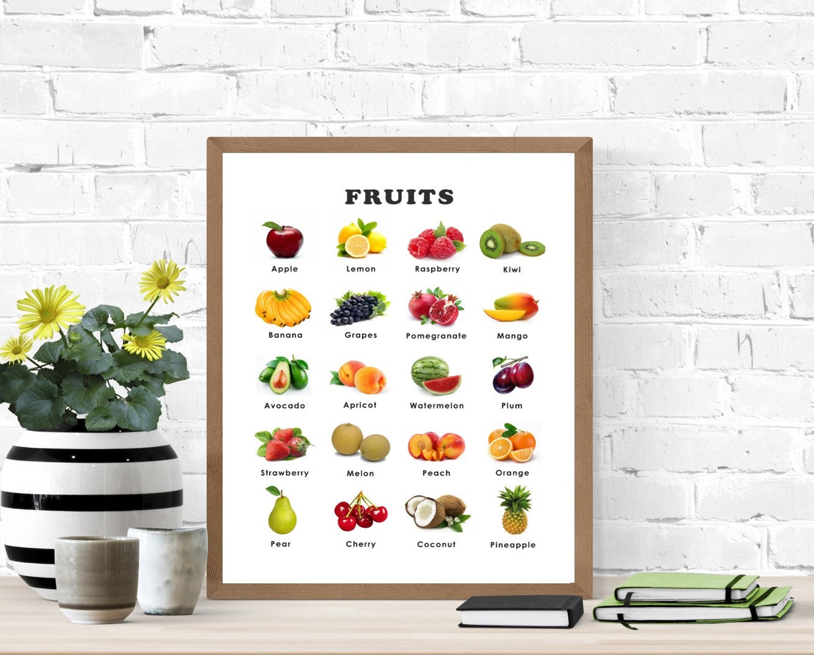 Fruit and Vegetables Printable Set, Learning Resource, Wall Print ...