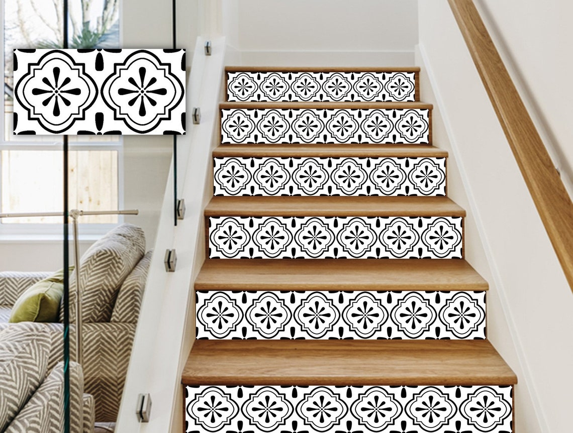 Stair Riser Decals Modern Vinyl Strips Peel and Stick Removable ...