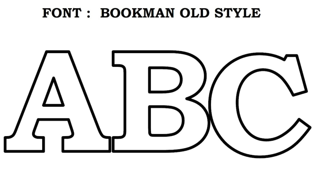 ABC Uppercase Letters PDF 28 Pages - Bookman Old Style - Etsy