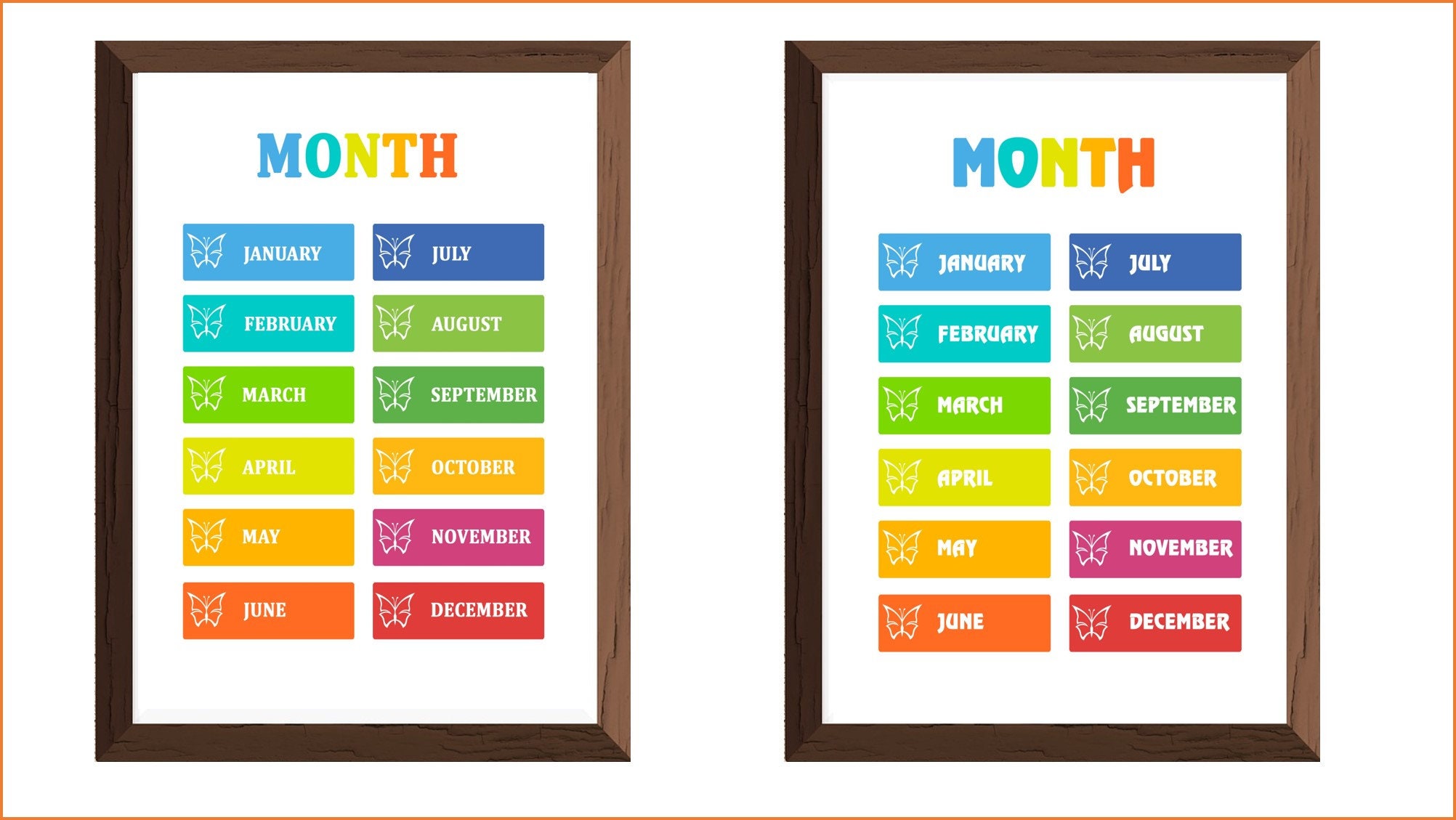 Education Poster Months Days Numbers ABC Alphabets Colors Shapes ...