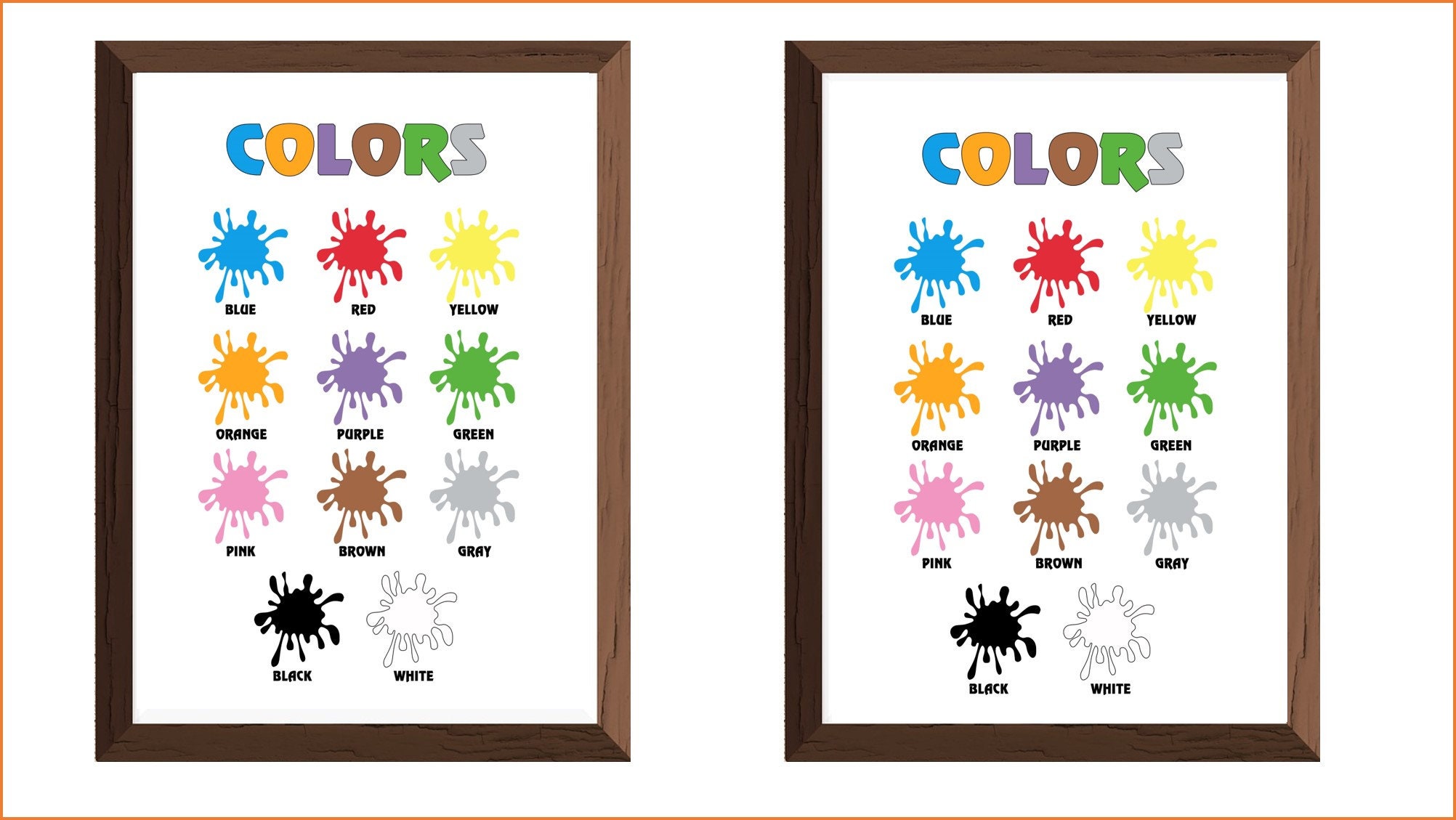 Póster de colores imprimible Colores Impresión de educación Materiales ...