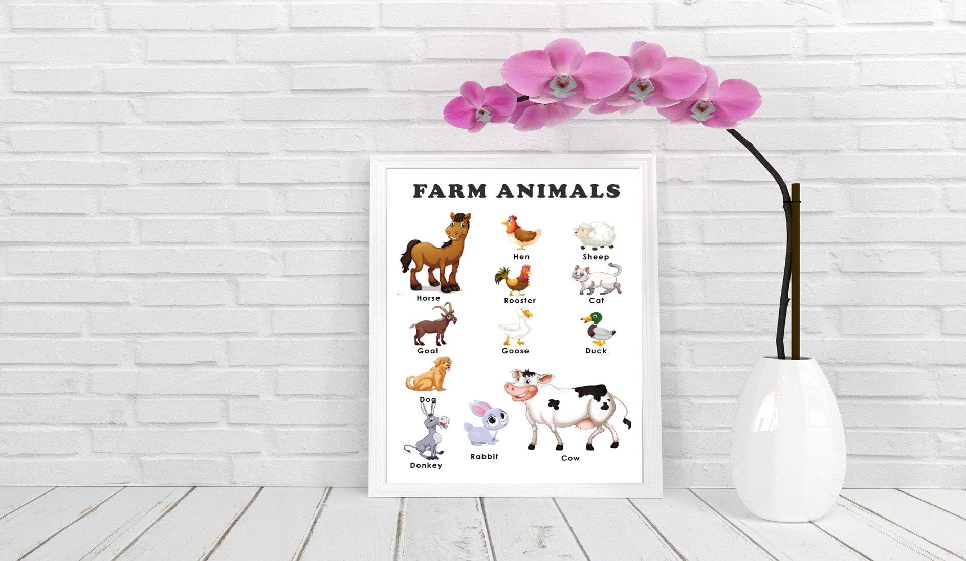 Farm Animals Printable Set, Learning Resource, Wall Print, School ...
