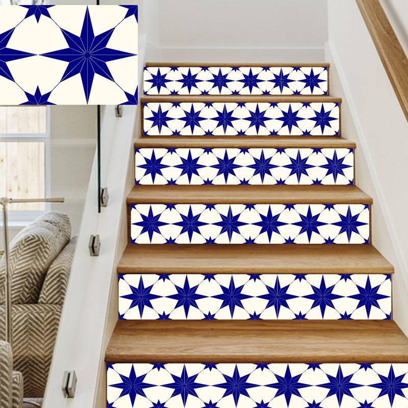 Stair Riser Decals Blue - Etsy