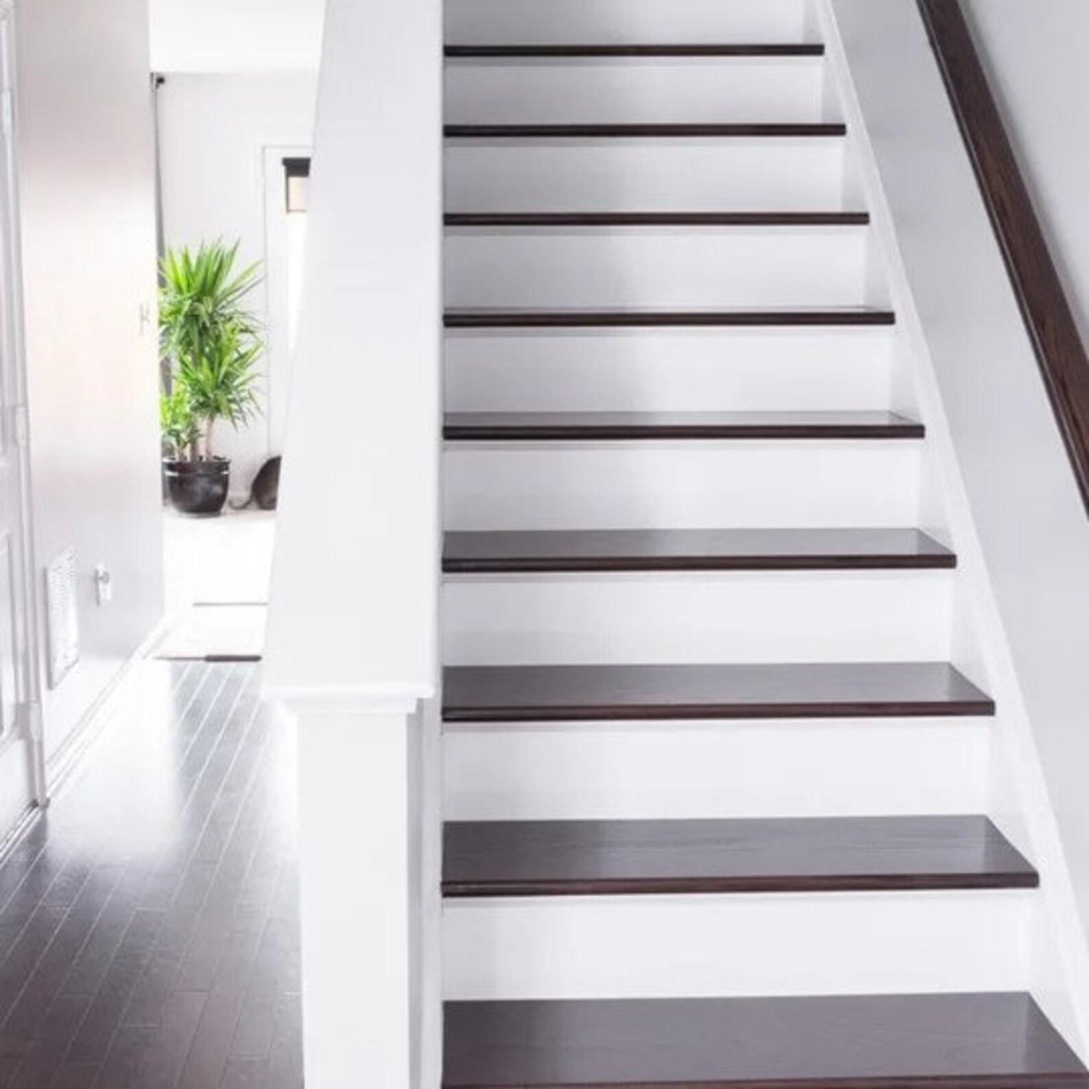 White Stair Riser Decals , Black Stair Riser Modern Vinyl Strips Peel ...
