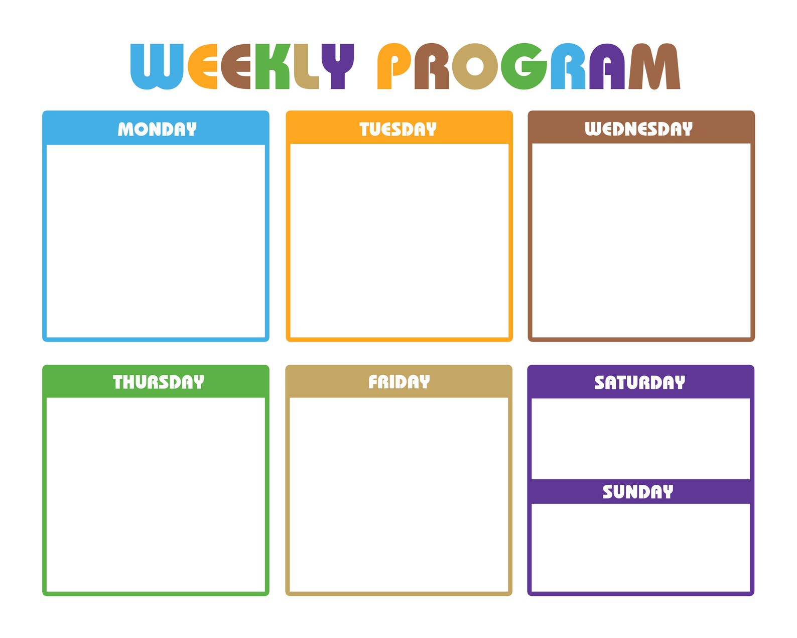 Colorful Printable Students Weekly Planner Kids Students Weekly Program ...