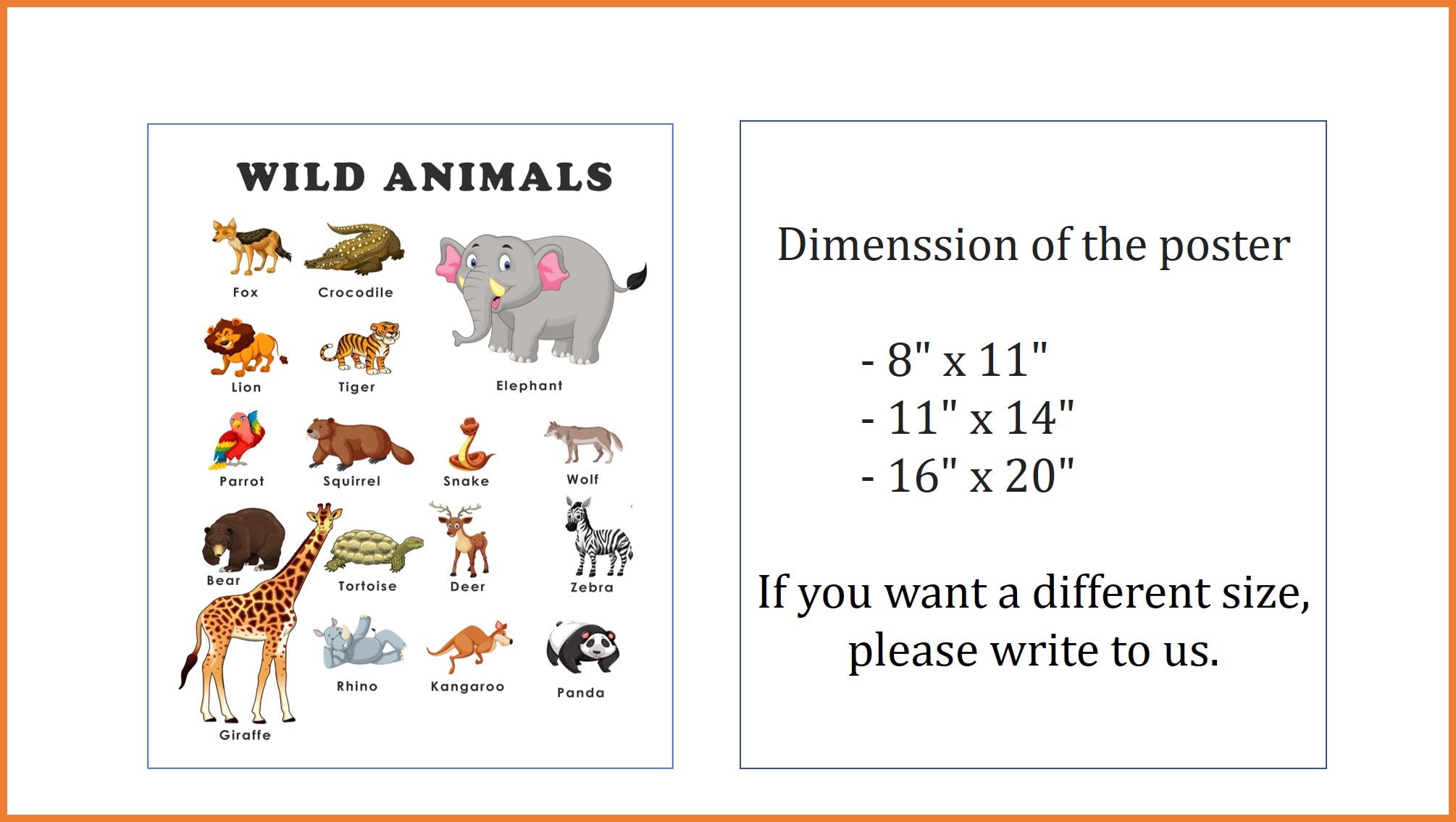 Wild Animals Printable Set, Learning Resource, Wall Print, School ...