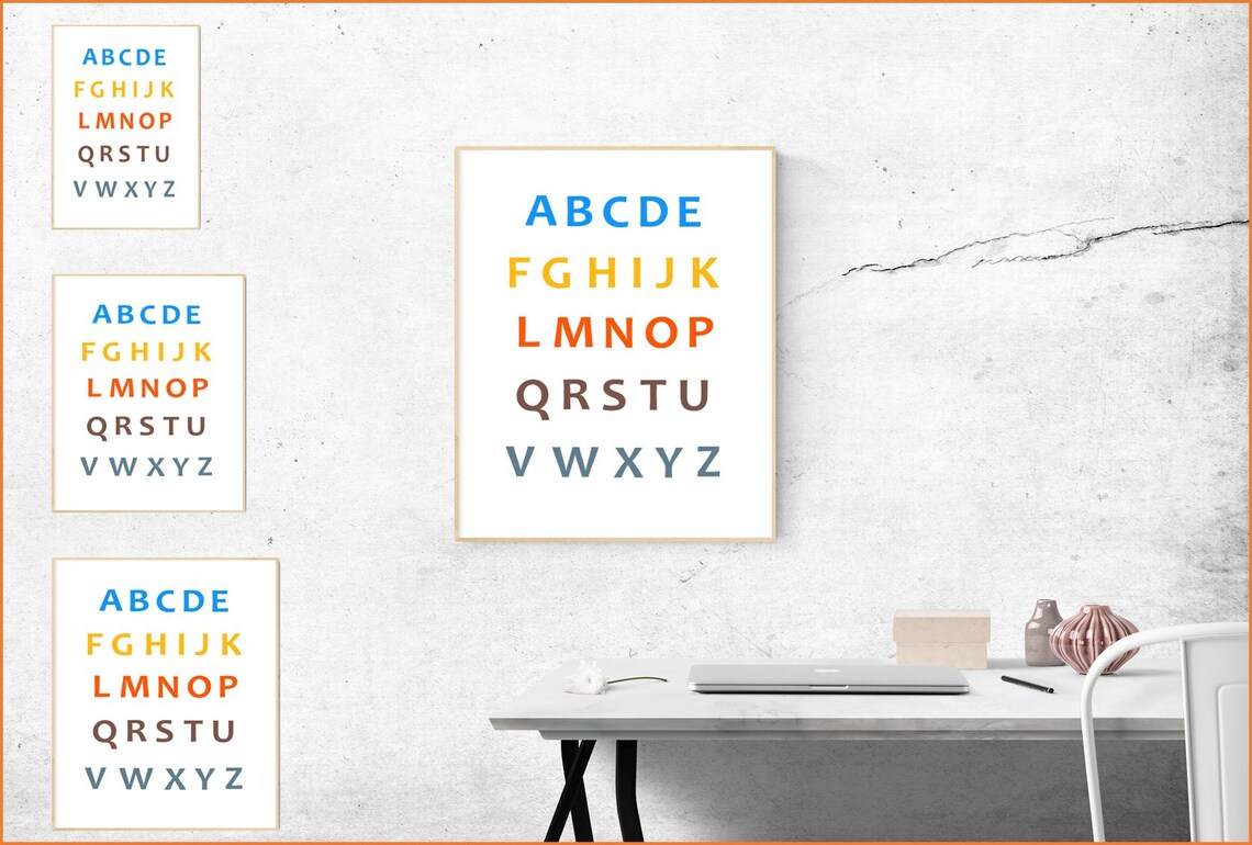 Alphabet Print, ABC Poster, Homeschool Decor, Classroom Decor, Playroom ...