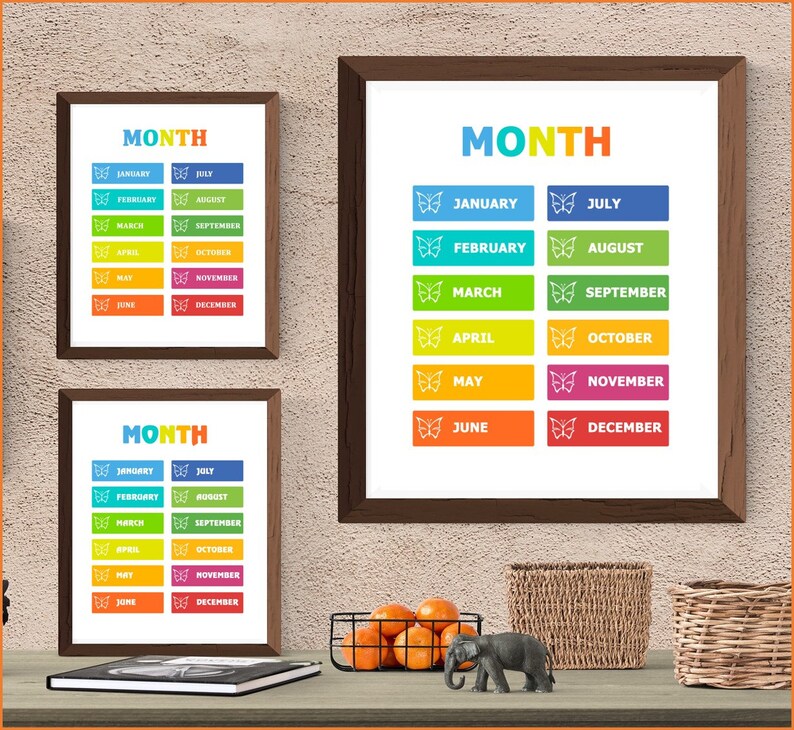 Months of the Year Printable – Colorful Classroom Poster and Art ...