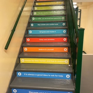 Motivational and Inspirational Stair Decals, Signs for School Decor - Etsy