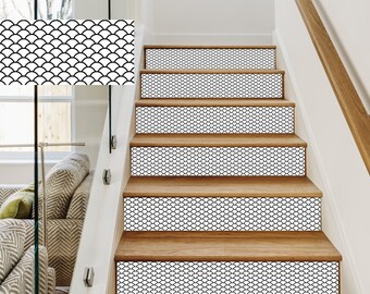Dotted Leaves Stair Riser Decals Vinyl Strips Minimalist Modern Peel ...