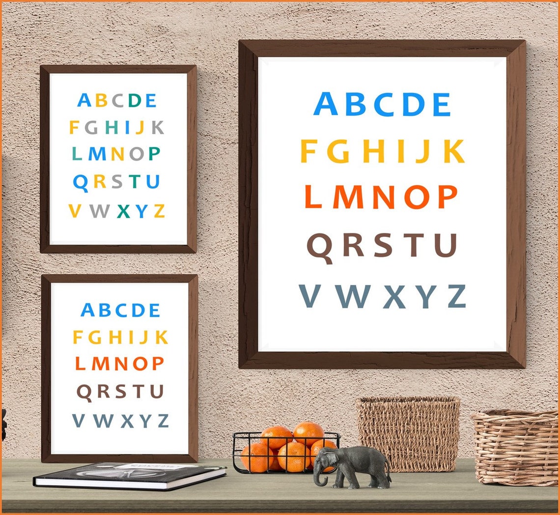 Alphabet Print, ABC Poster, Homeschool Decor, Classroom Decor, Playroom ...