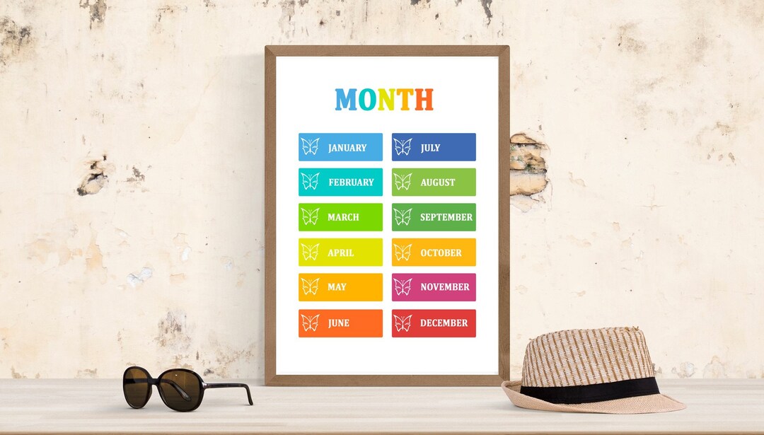 Months of the Year Printable – Colorful Classroom Poster and Art ...