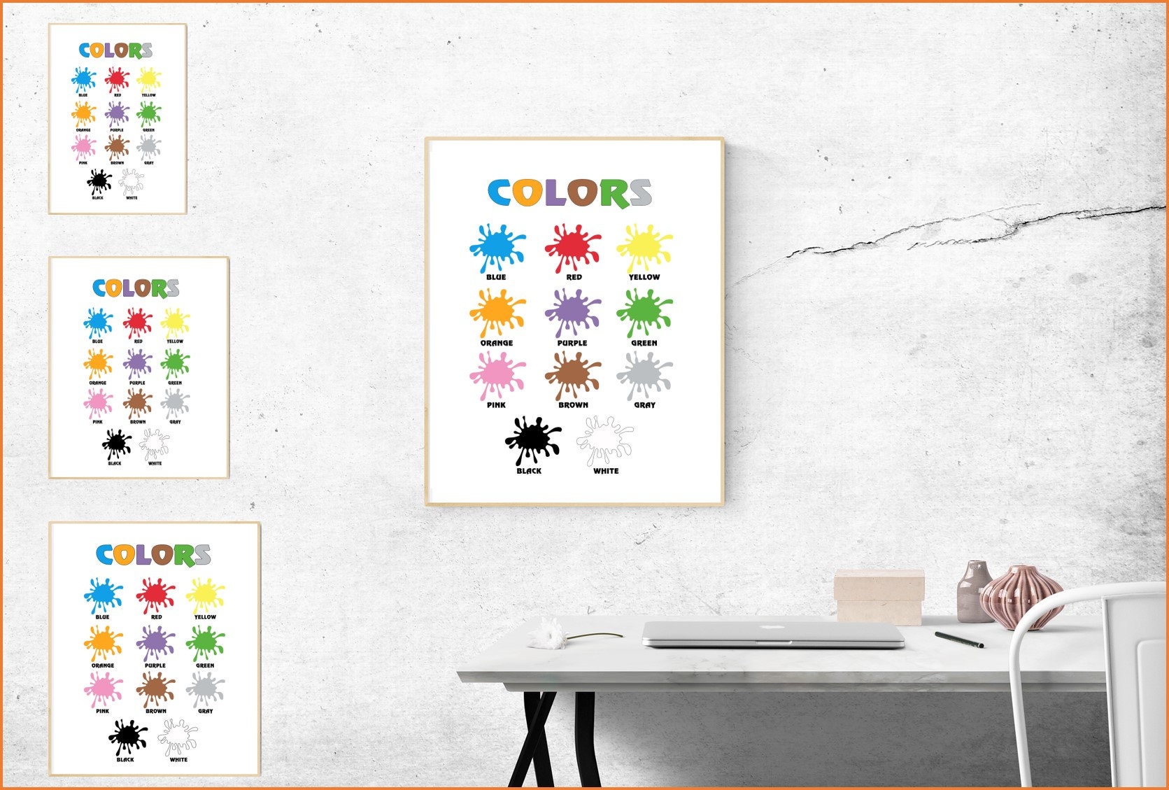 Póster de colores imprimible Colores Impresión de educación Materiales ...