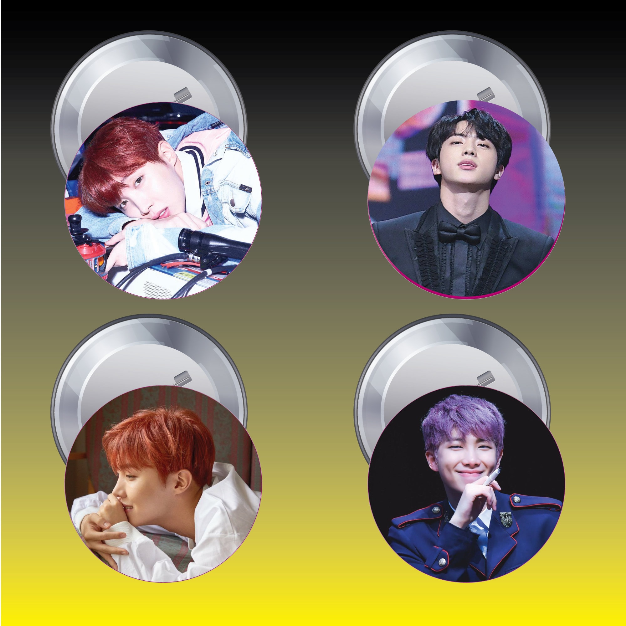 BTS Style Group Pin K-pop Korean Pop Pinback Button - Etsy